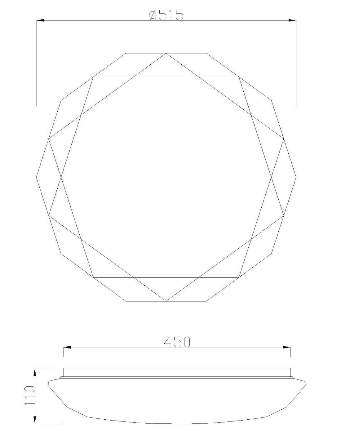 Plafonnier LED Diamante II 54W 3900 lm Mantra